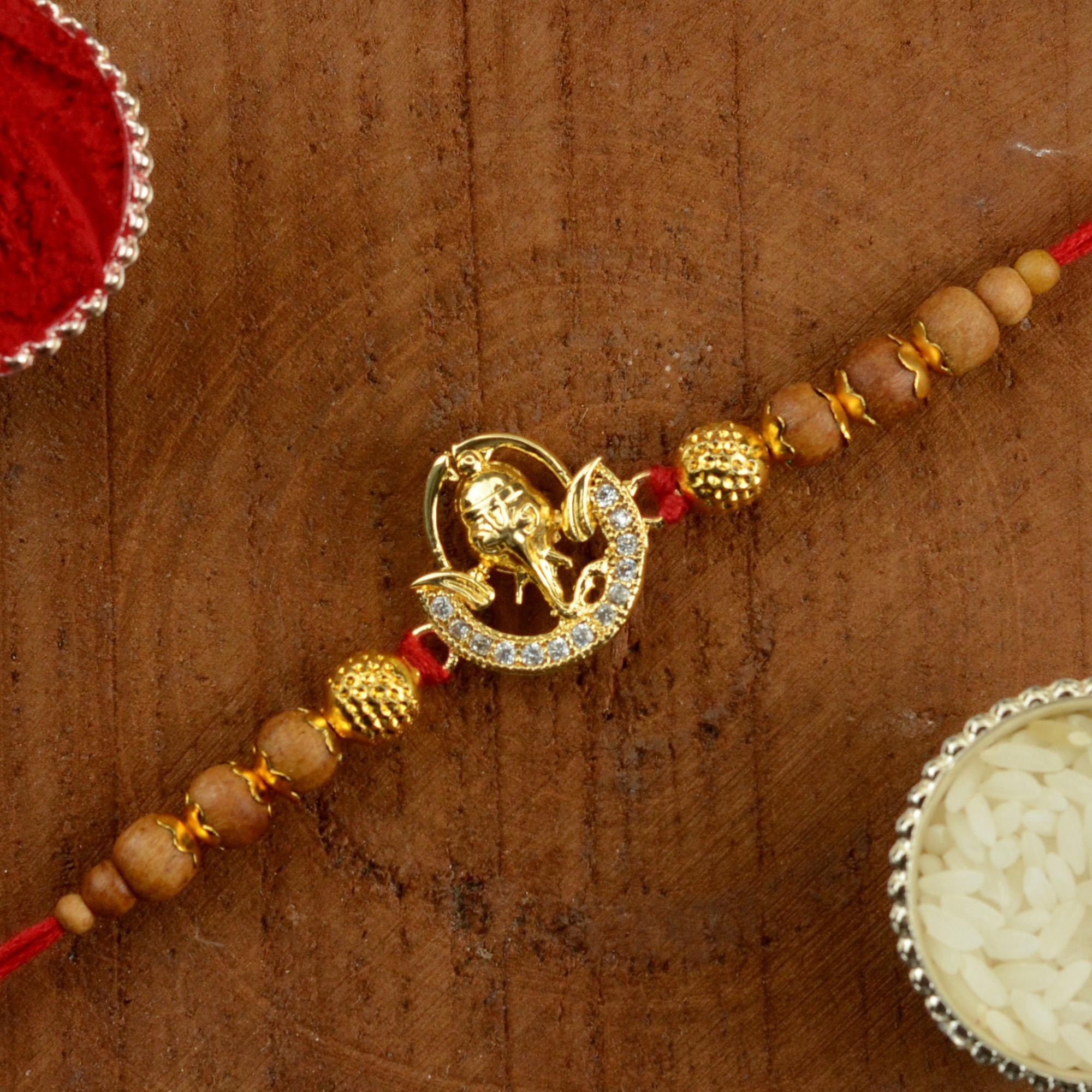 Ganesh with Stones Rakhi | Ganesh Rakhis