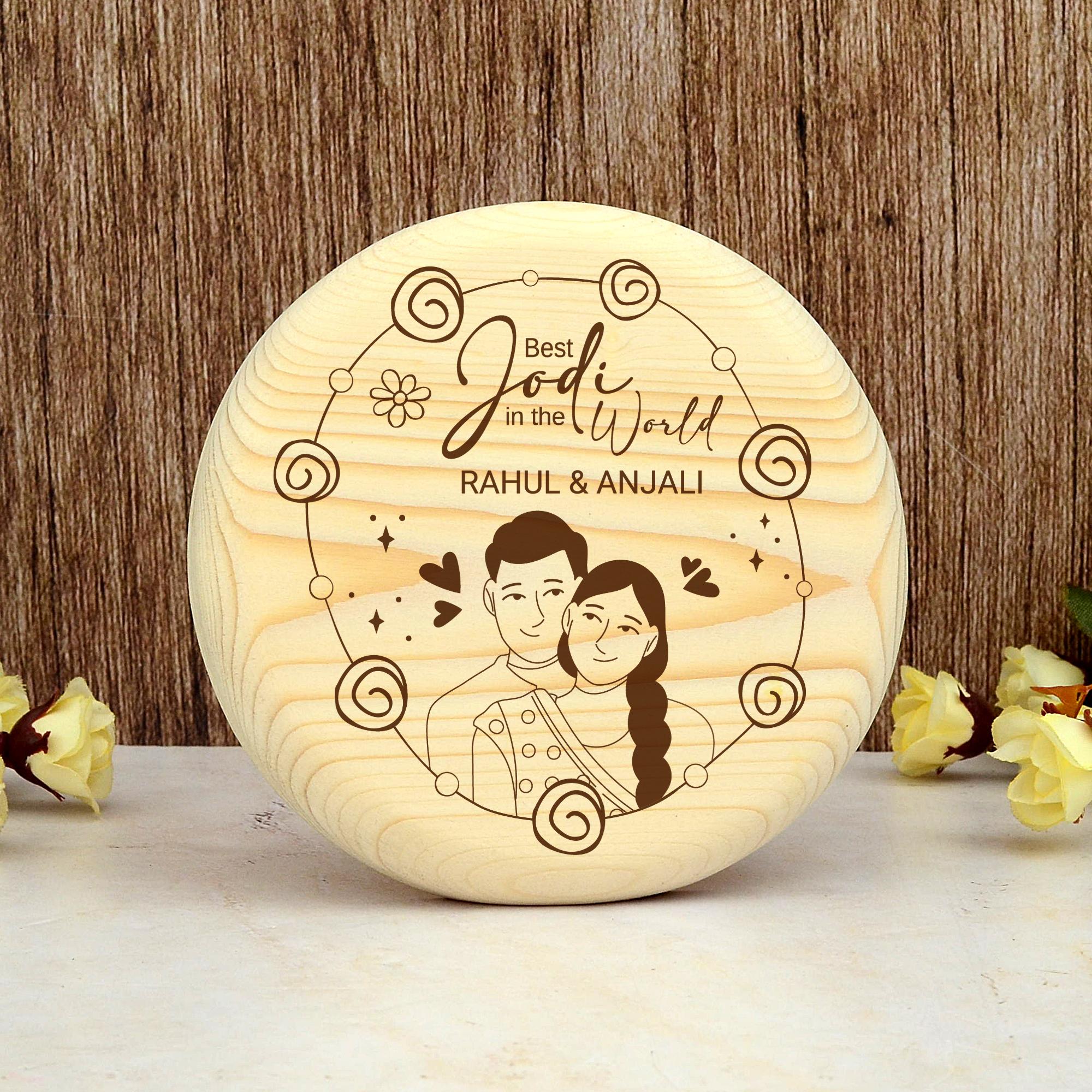 Wooden Engraved Best Jodi Frame, Personalized Photo Gifts