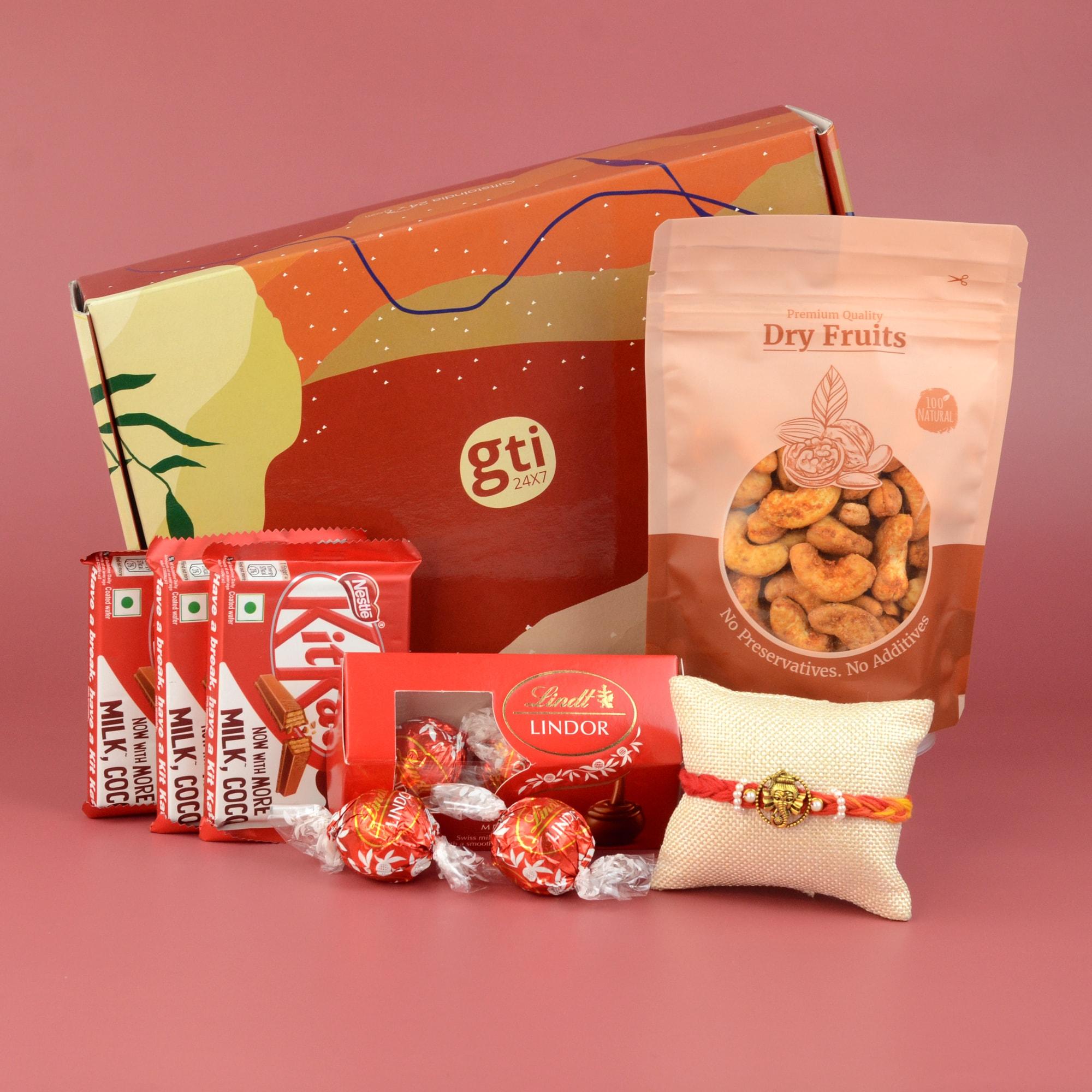 Rakhi Choco Kaju Box | Choco DryFruit Hampers