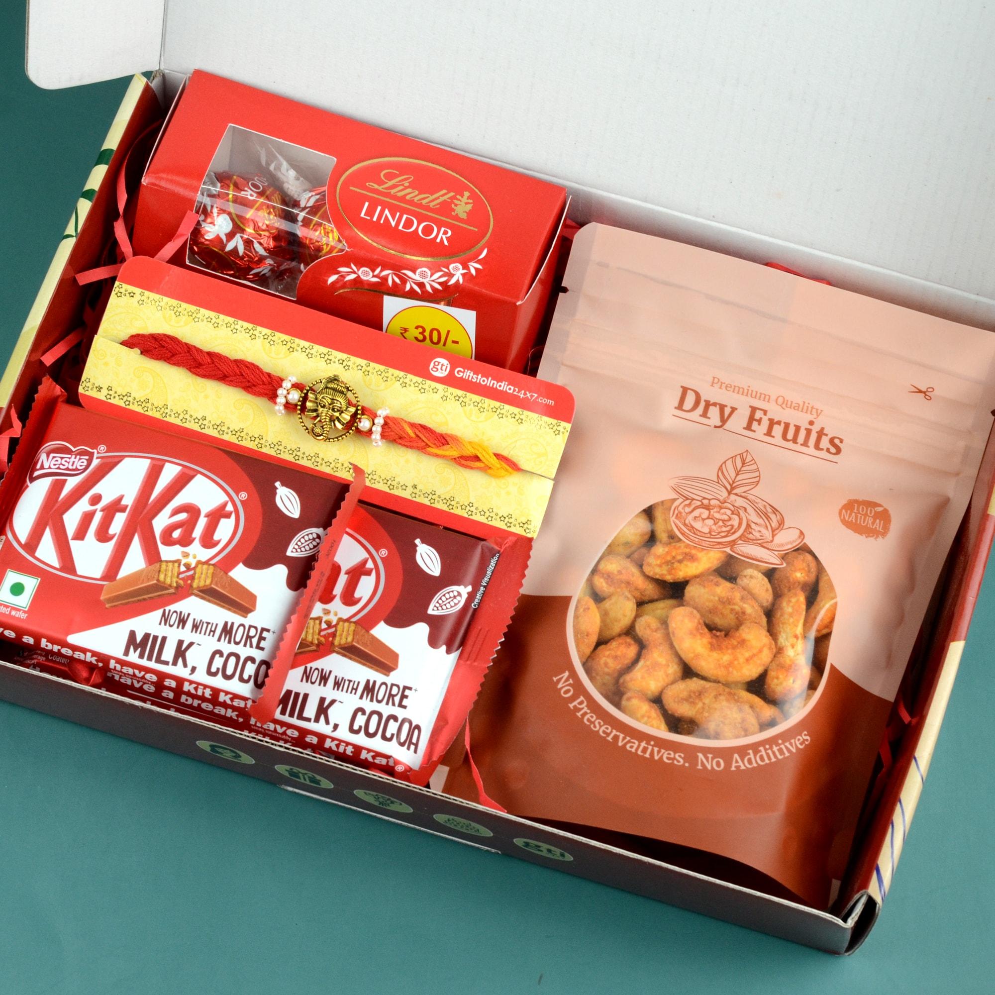 Rakhi Choco Kaju Box | Choco DryFruit Hampers