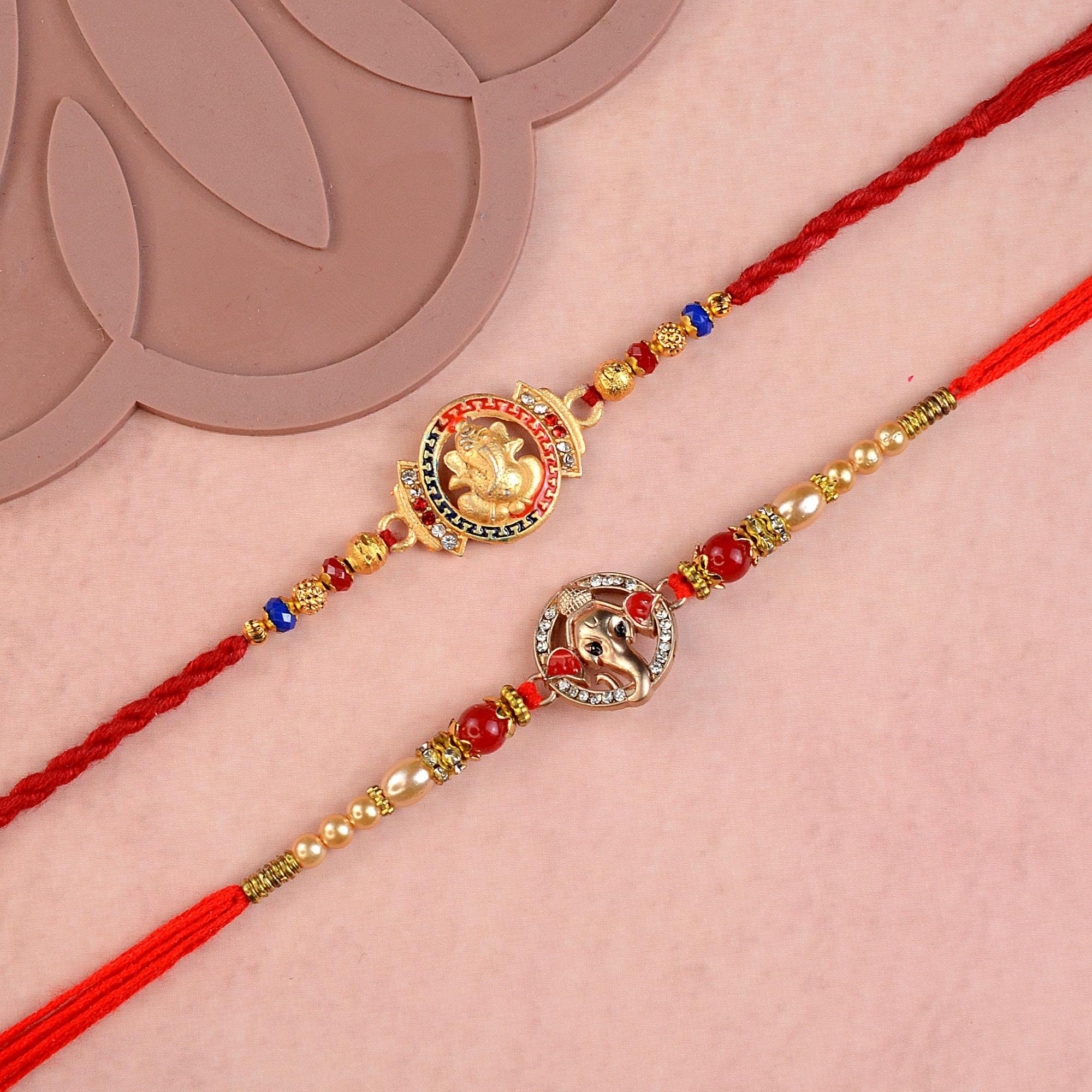 Ganesh in Circle Rakhi Set | Set of 2 Rakhis