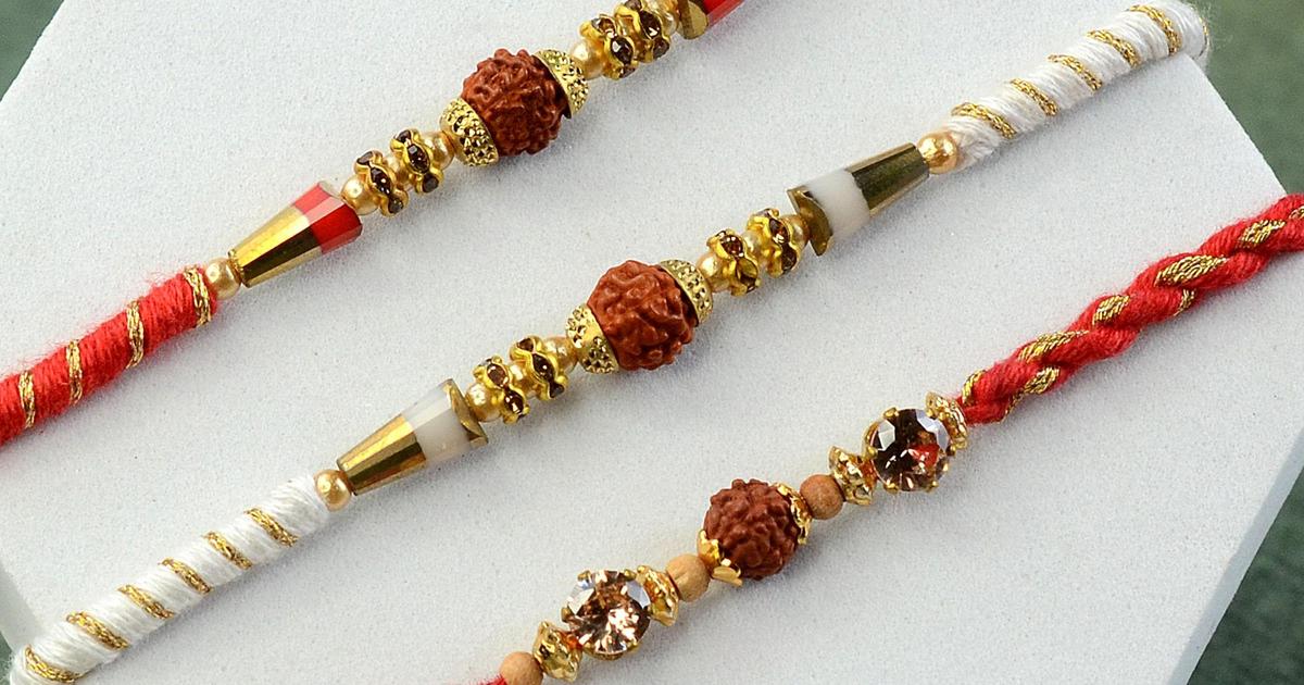 One Rudraksh Rakhi Set | Set of 3 Rakhis