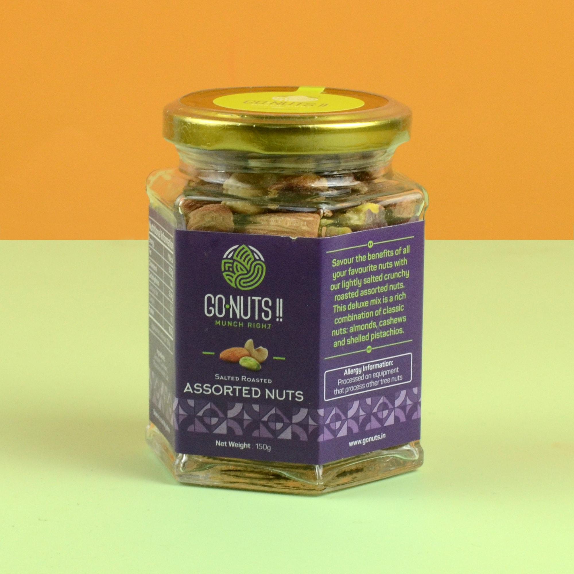 Go Nuts' Salted Roasted Assorted Nuts | Dry Fruit Add Ons