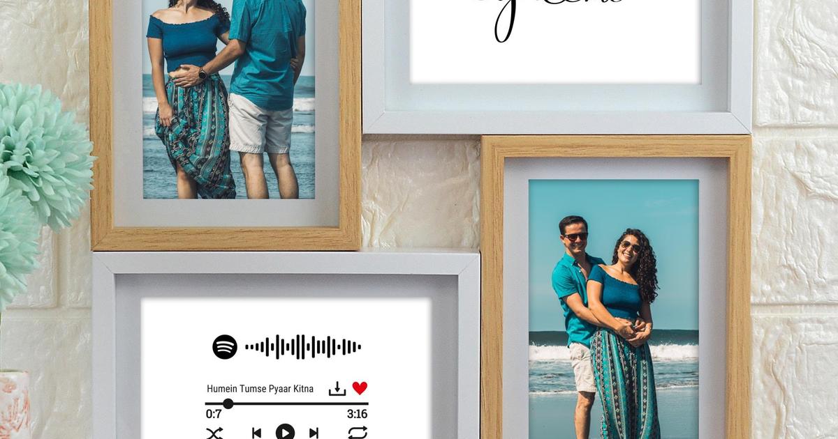 Personalized Love Collage 4 in 1 Frame, Personalized Photo Frames