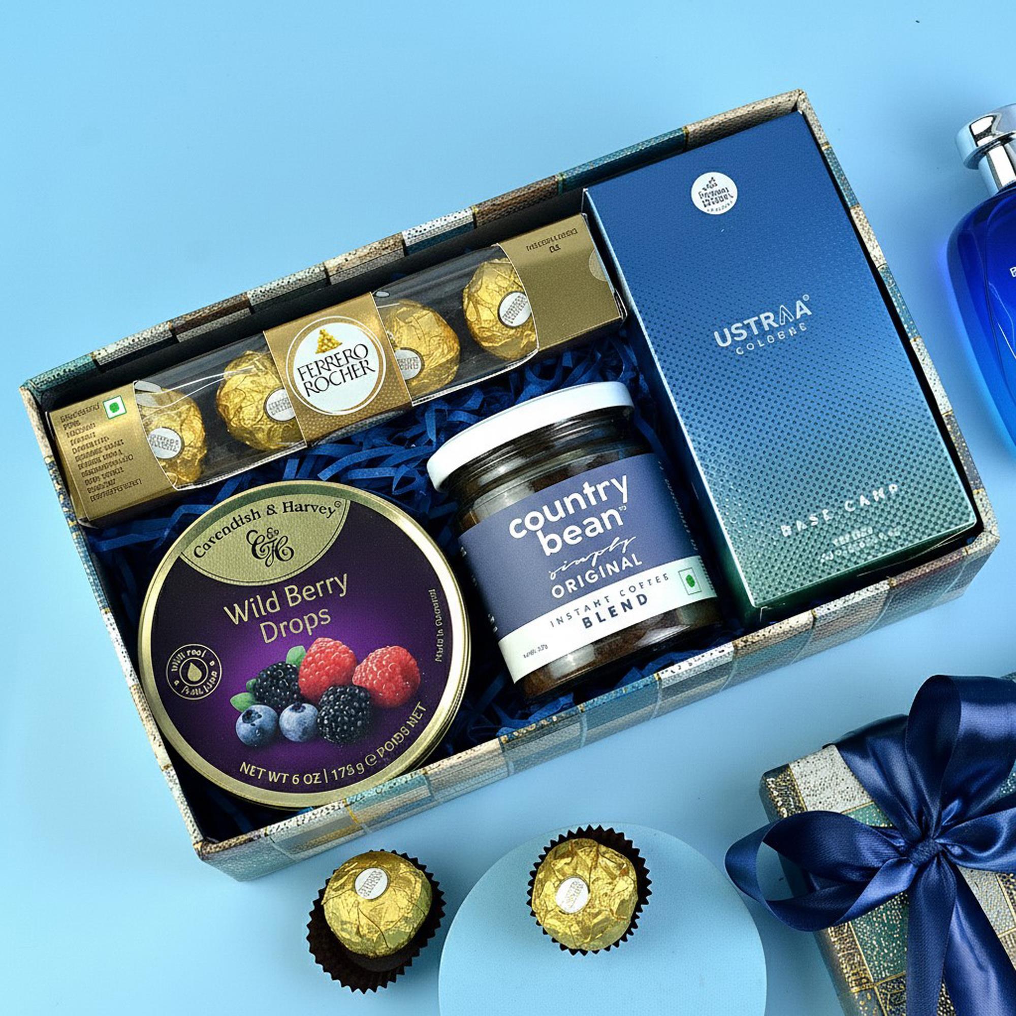 All Blue Hamper for Men, Gift Hampers for Men