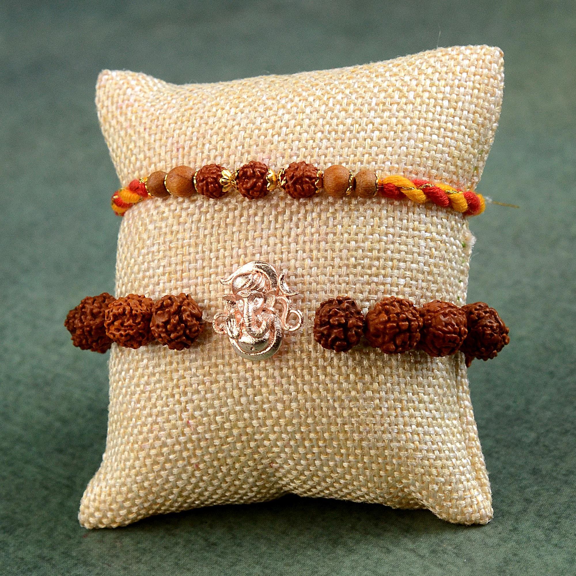 Big Rudraksh Rakhi Set | Set of 2 Rakhis