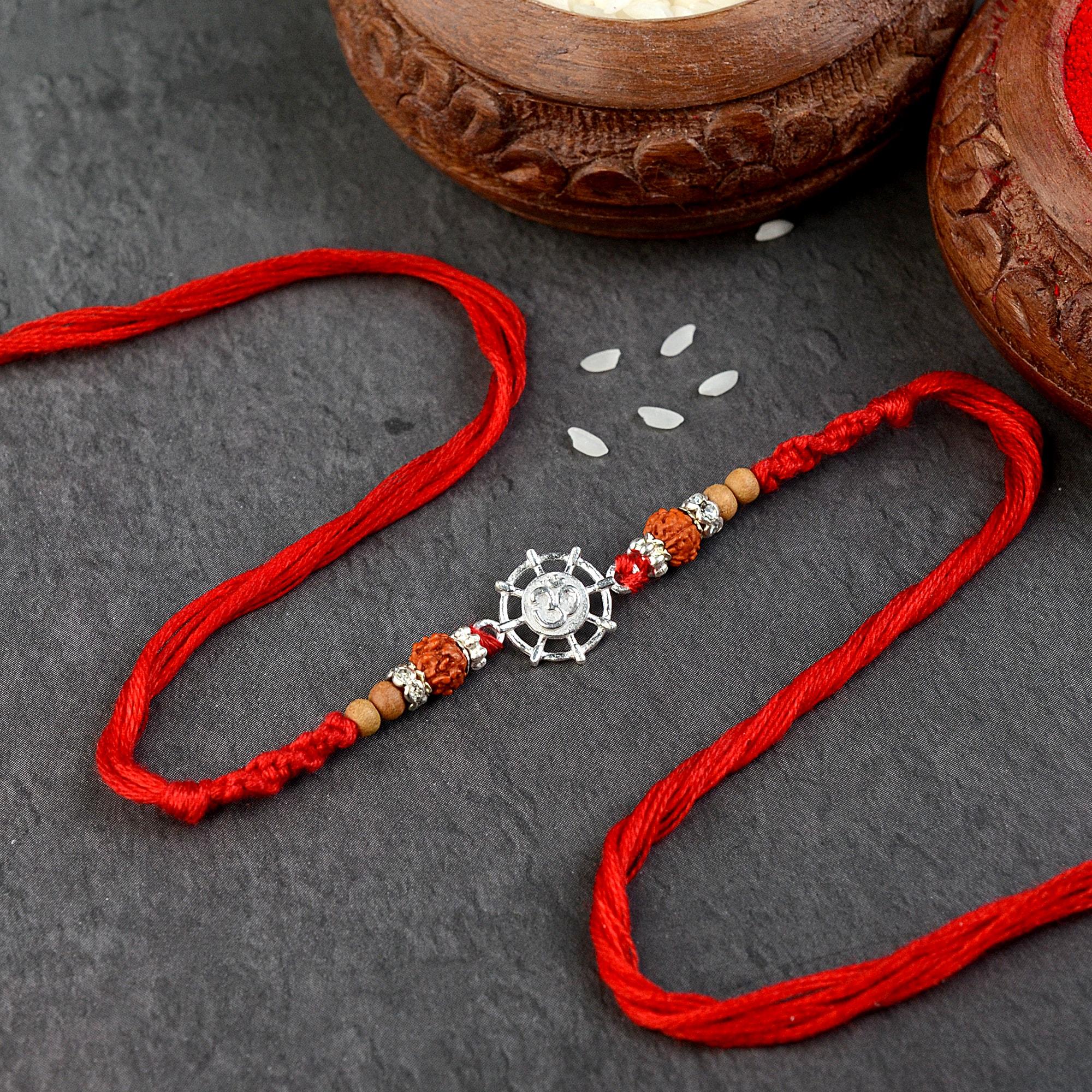 Pure Silver Om Steering Rakhi | Om Rakhi