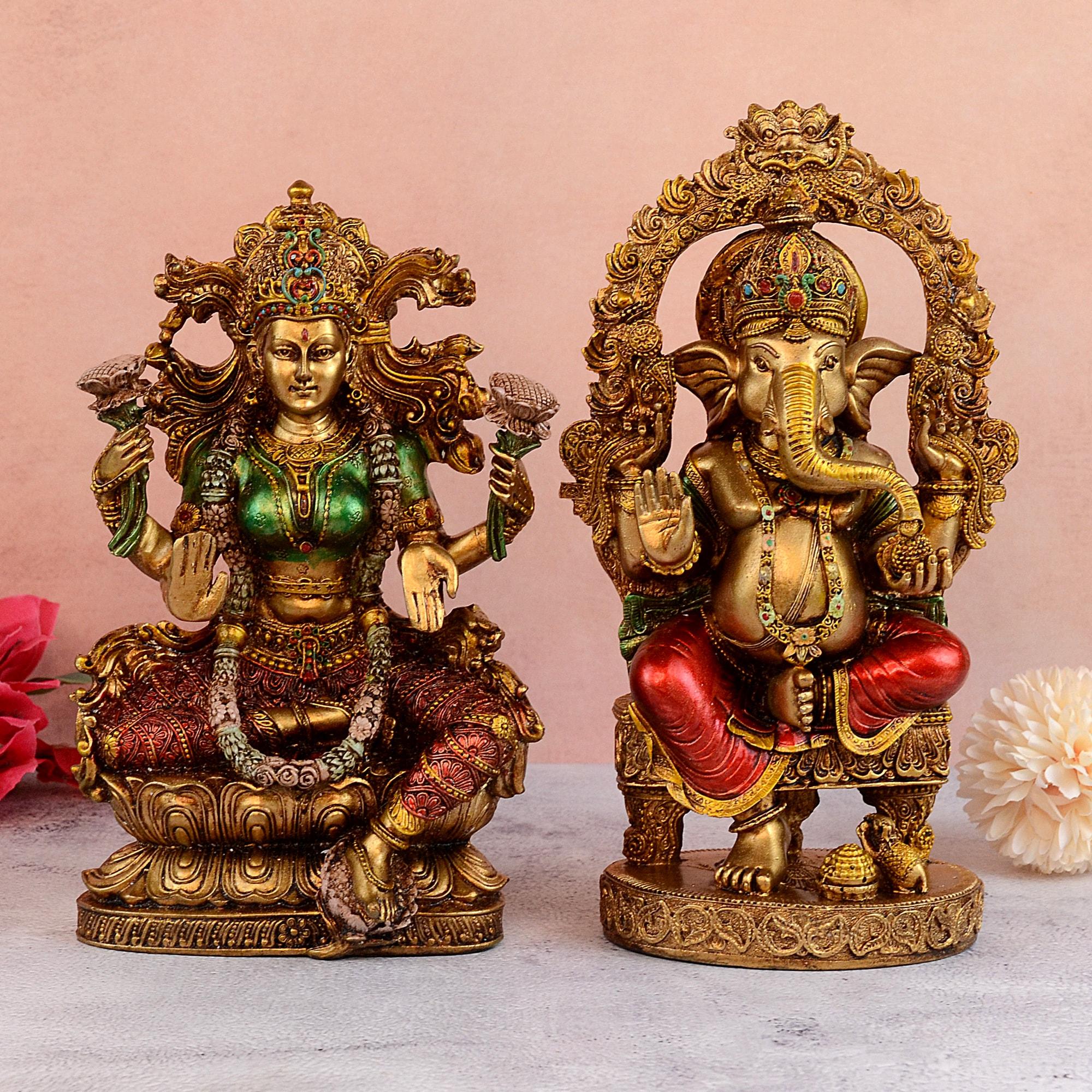 Polyresin Laxmi Ganesh Idol | Holy Gifts
