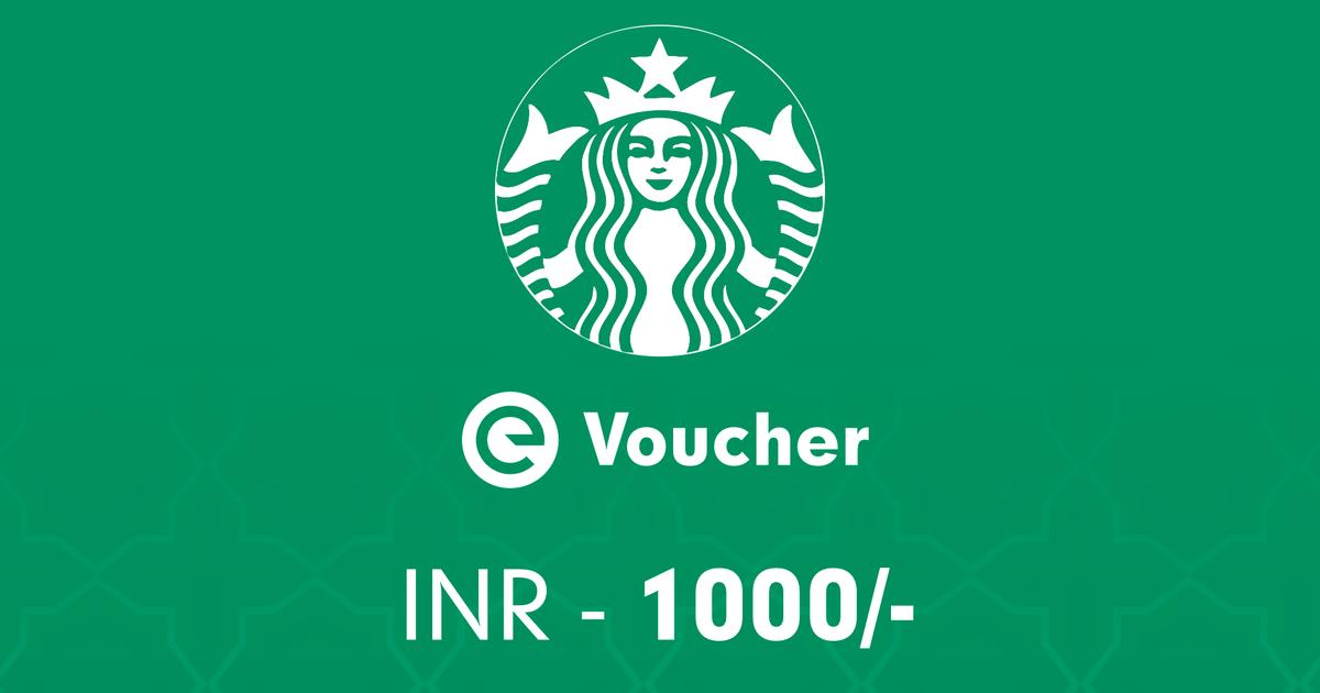 Starbucks E-Voucher Rs. 1000 | Starbucks Gift Cards