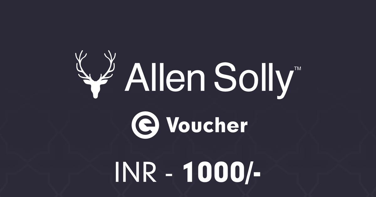 Allen Solly E-Voucher Rs. 1000 | Allen Solly Gift Cards to India