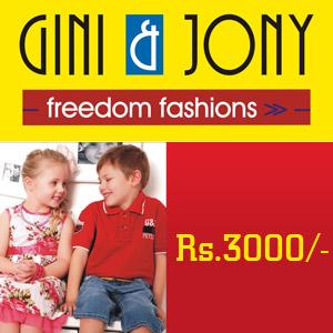 Gini & Jony Gift Voucher Rs.3000/- | Gift Cards-Apparel