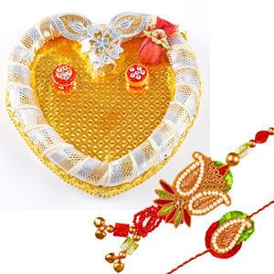 Heart-shaped Bhaiya Thali | Rakhi