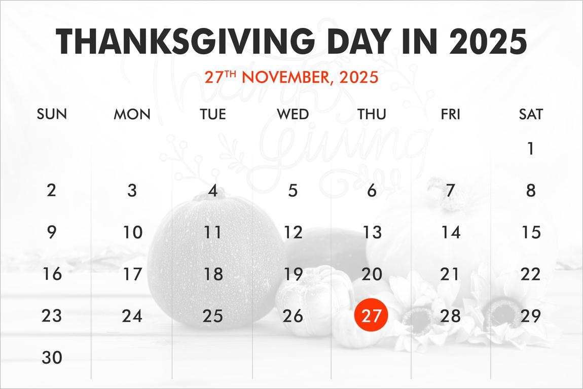 When is Thanksgiving Day in 2025, 2026, 2027?