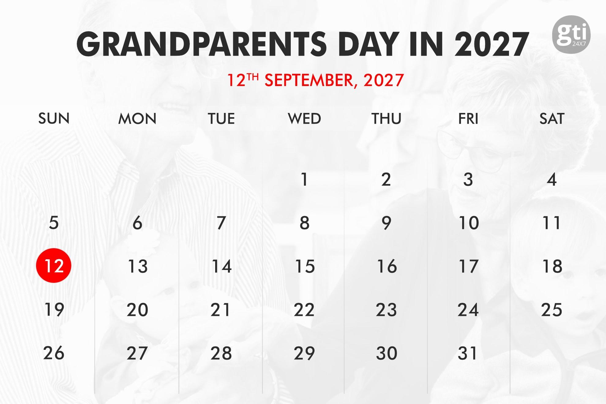 When is Grandparents' Day in 2025, 2026, 2027?